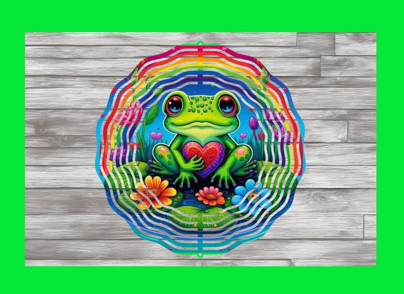 Frog on a Lilypad Wind Spinner 3D Frog Spinner Patio Decor Garden ...