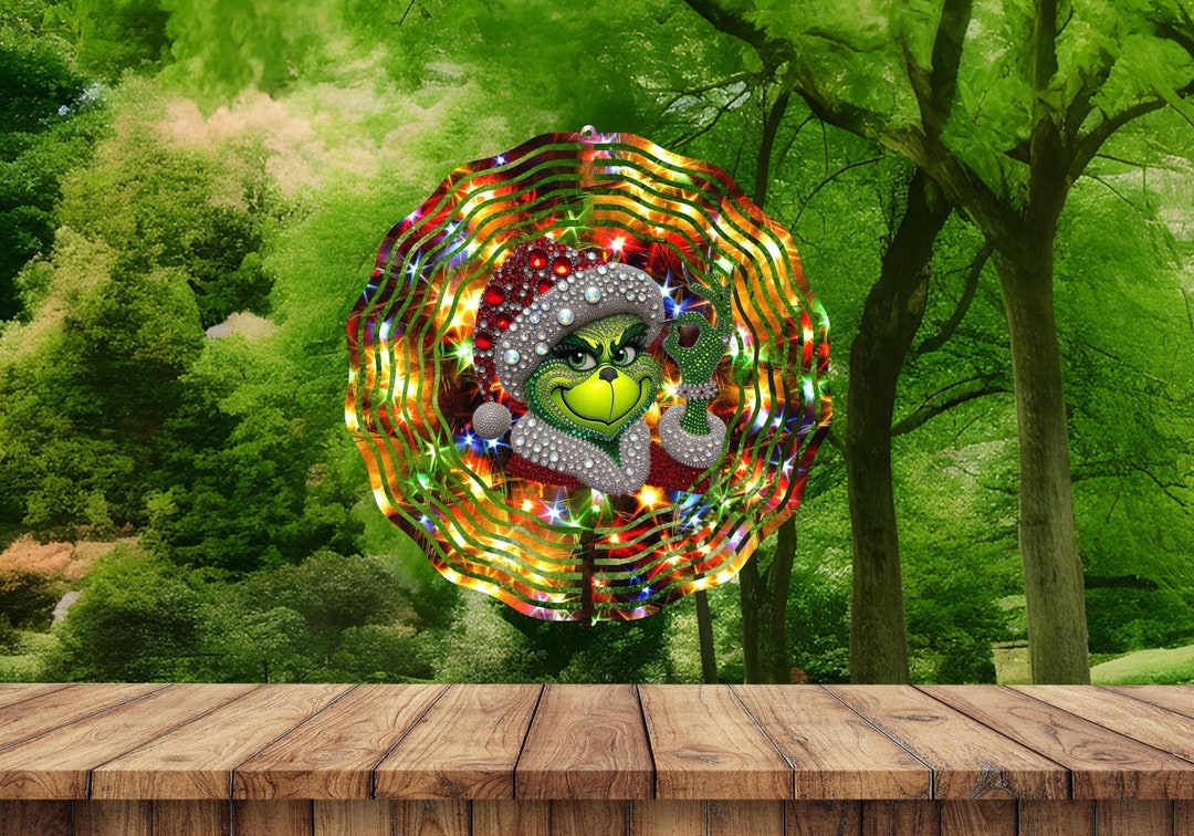 Christmas Wind Spinner Dazzling Grinch Wind Spinner Patiogarden Decor ...