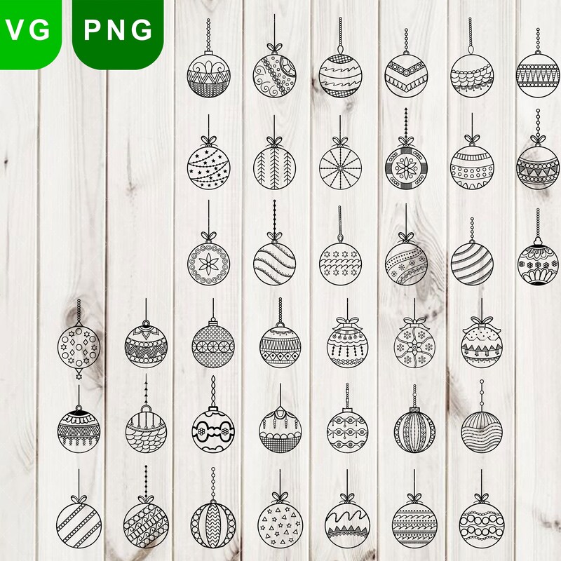 Christmas Balls Svg - Etsy