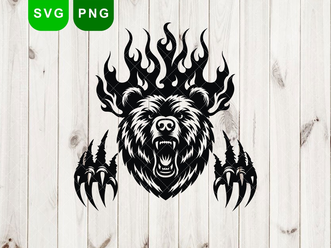 Bear Claws Scratch SVG, Grizzly Bear Svg, Grizzly Bear Head Svg, Bear Clip Art, Furious Grizzly ...
