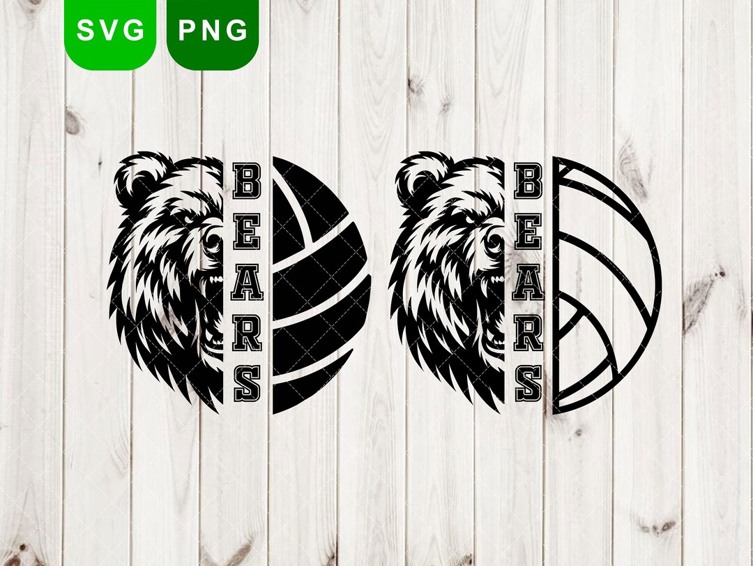 Bears Svg & Png, Bear Svg, Bears Volleyball Svg, Volleyball Png, Bears ...