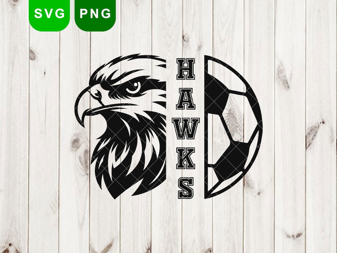 Hawks Svg & Png, Hawk Svg, Hawks Soccer Svg, Football Png, Hawks Mascot ...