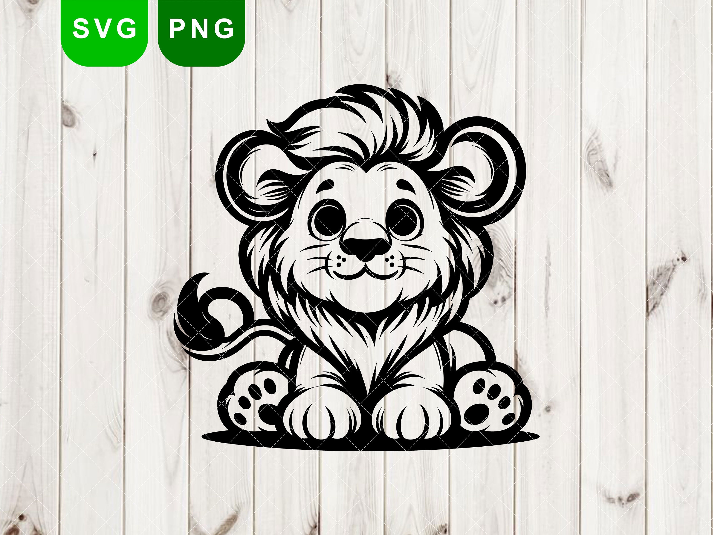 Baby Lion Svg & PNG, Cute Baby Lion Svg, Lion Mascot Svg, Lion SVG Cute ...
