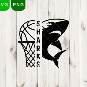 Sharks Basketball Svg,sharks Svg & Png, Shark Svg, Basketball Png ...