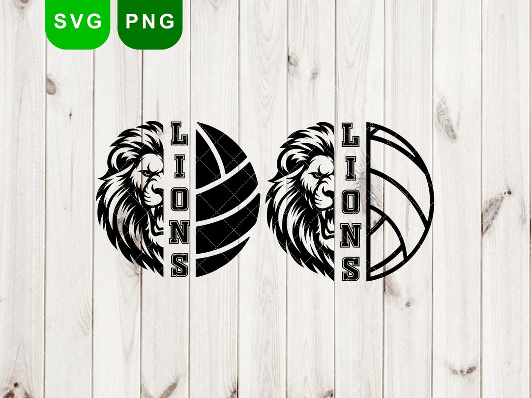 Lions Svg & Png, Lion Svg, Lions Volleyball Svg, School Pride Svg, Lion ...