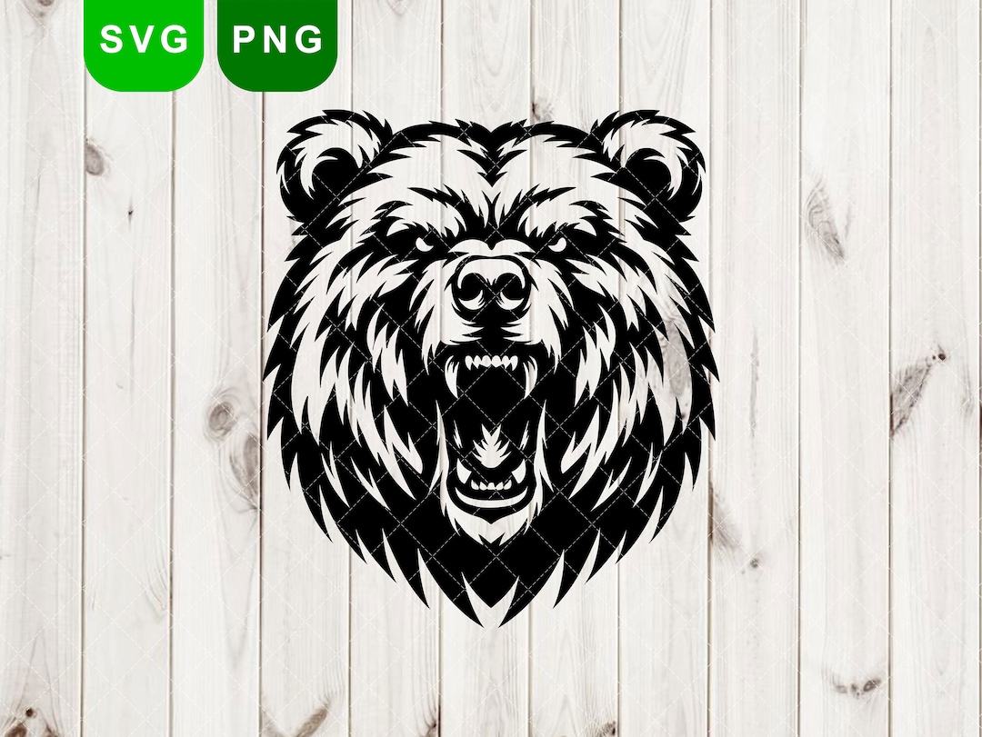 Grizzly Bear Svg, Grizzly Bear Head Svg, Bear Clip Art, Furious Grizzly Bear, Grizzly Bear ...