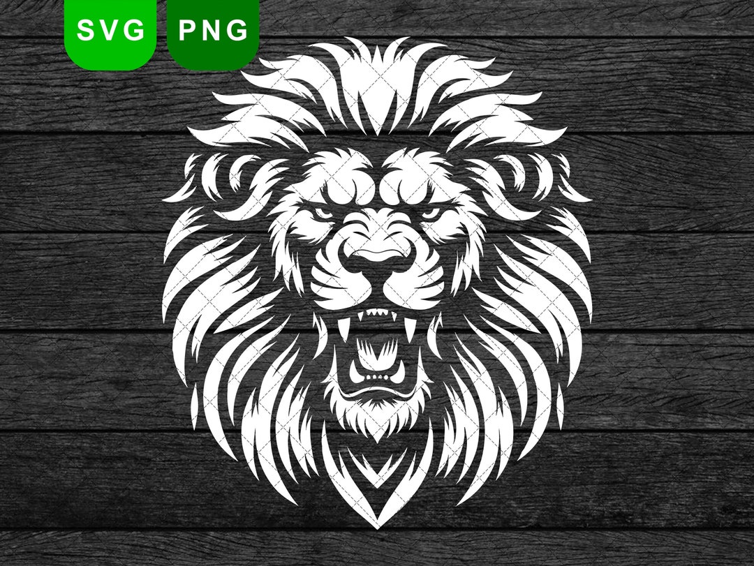 Lion Face Svg, Lion Head Svg, Silhouette, Lion Svg, Vector Cut File for ...