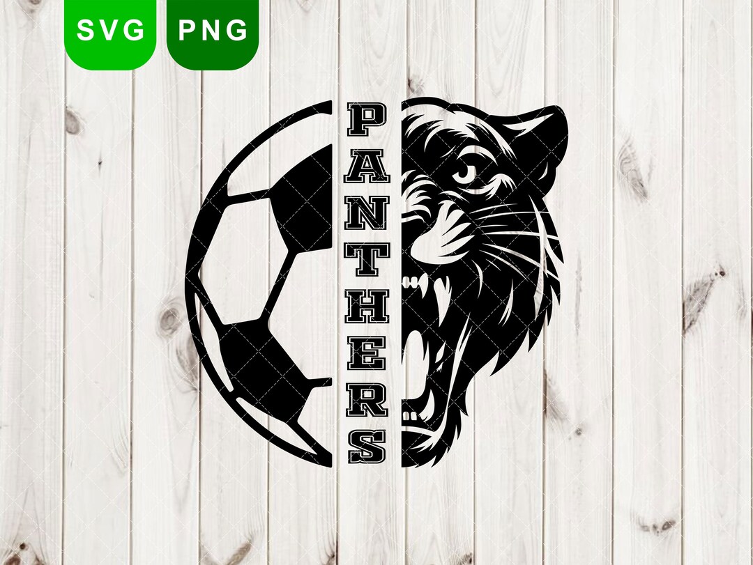 Panthers Svg & PNG, Soccer Svg, Panther Face Svg, Panther Svg, Panthers ...