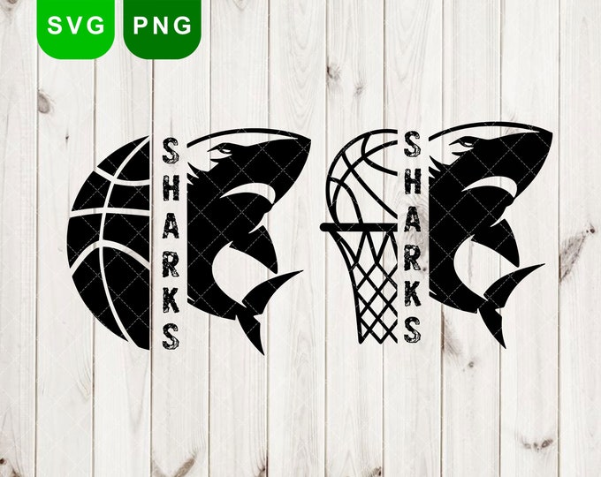 Sharks Basketball Svg,sharks Svg & Png, Shark Svg, Basketball Png ...