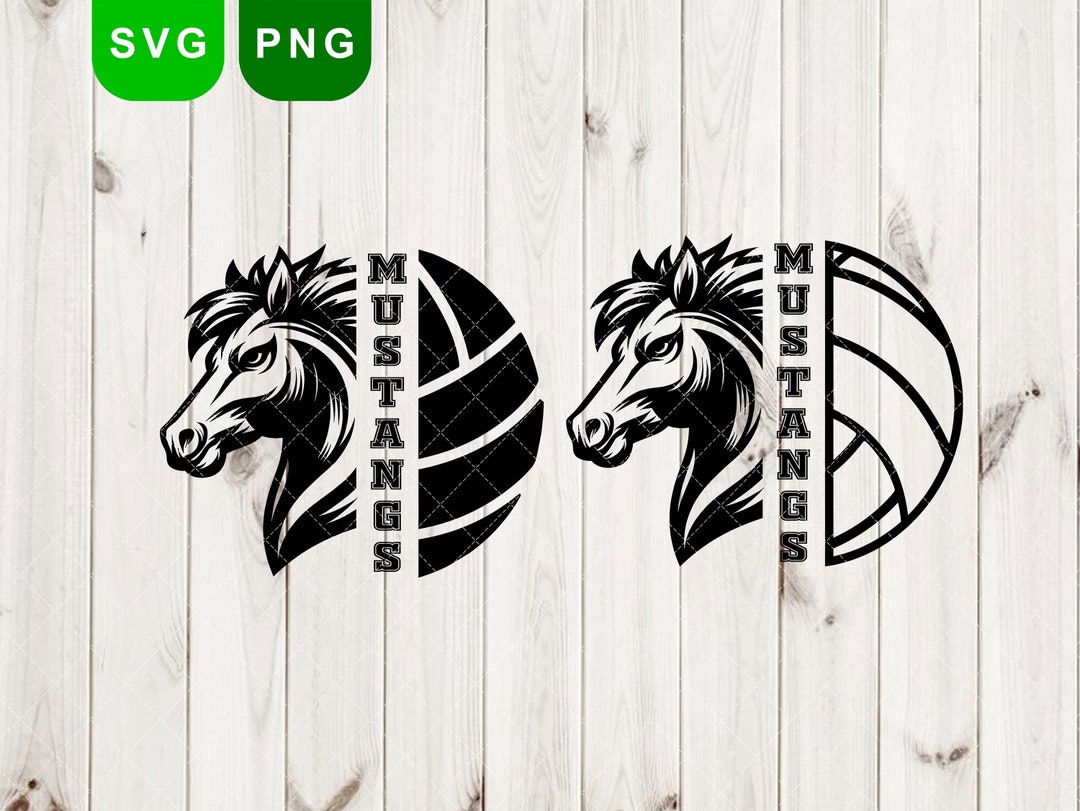 Mustang Svg, Mustangs Svg & Png, Mustangs Volleyball Svg, Volleyball ...