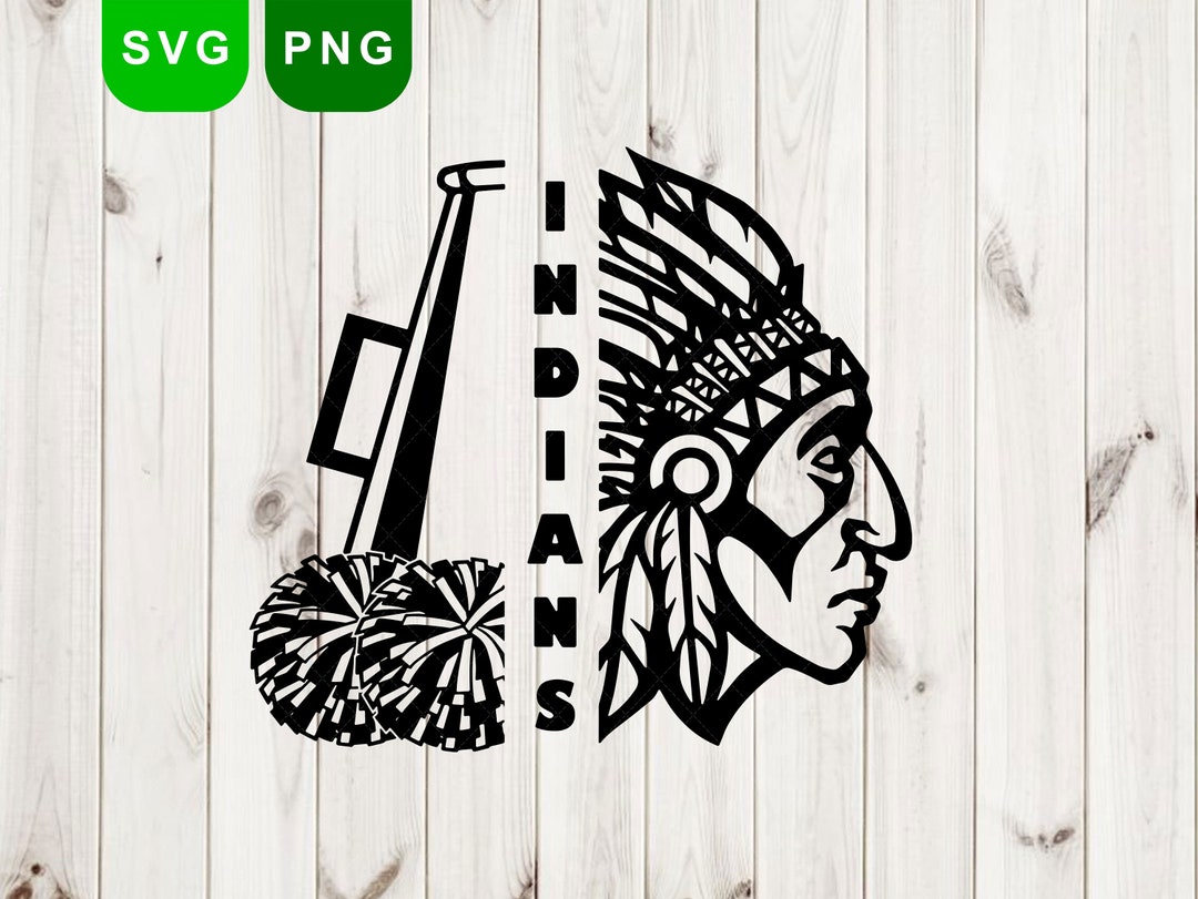 Indians SVG, Indians Cheer Svg, Cheerleading SVG, Indians Cheer Pom Pom ...