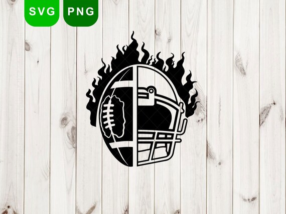 Helmet Football Fire Svg Football Ball Svg Foootball Fire | Etsy