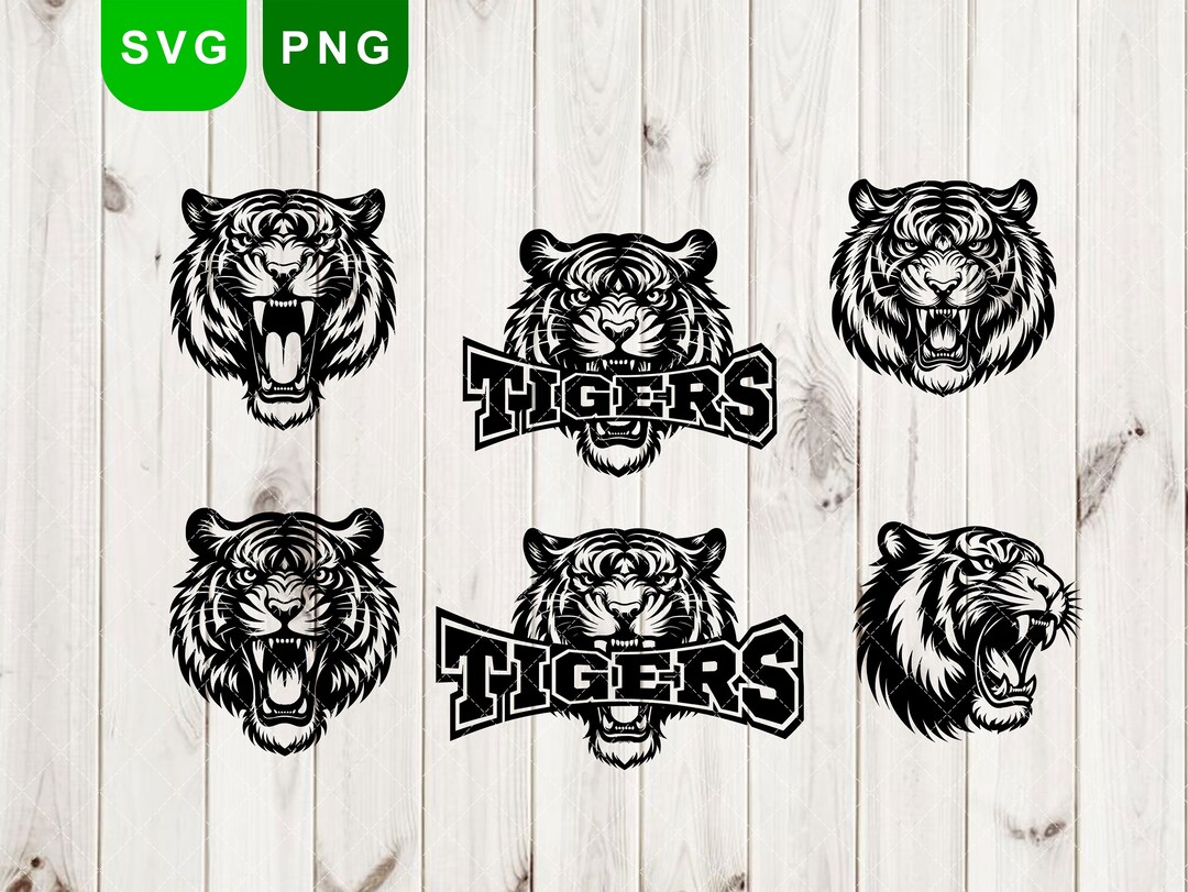 Tigers Bundle Svg & PNG, Tigre Bundle Svg, Tiger Head Svg, Football Svg ...