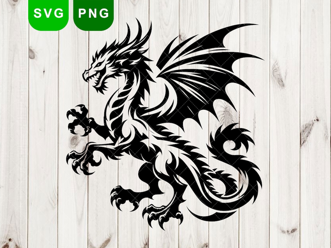 Dragon Svg, Dragon Clipart, Fantasy Dragon Design, Dragon Svg Cut File ...