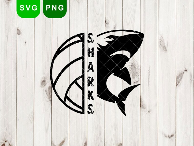 Sharks Volleyball Svg, Sharks Svg & Png, Shark Svg, Volleyball Png ...