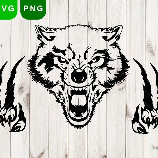 Angry Wolf Png - Etsy