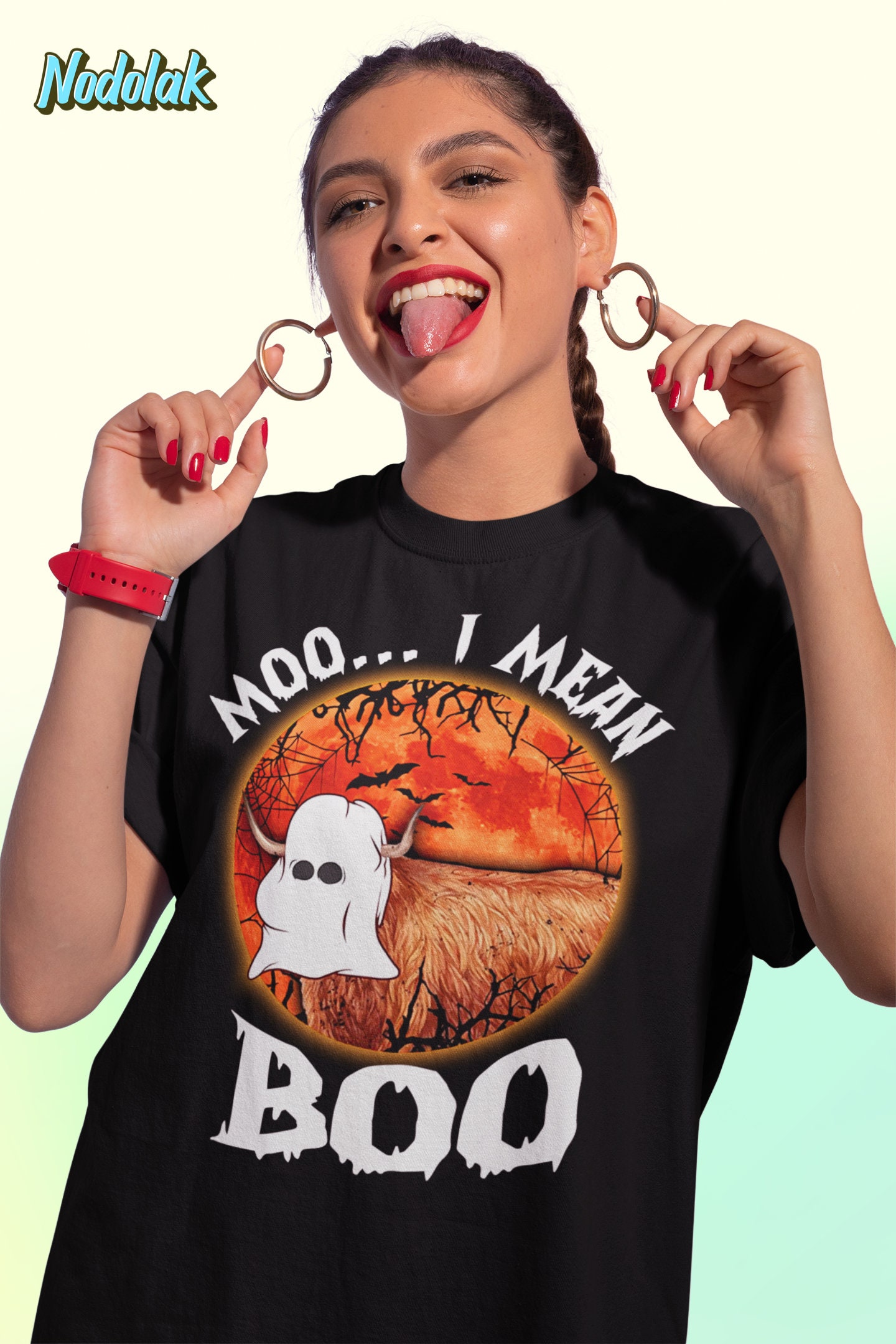 Funny Cow Boo Moo I Mean Boo Halloween Vintage T-Shirt, Boo Shirt, Cute ...