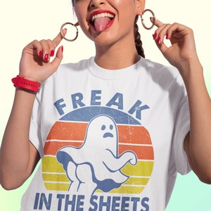 Funny Boo Freak in the Sheets Vintage T-shirt, Boo Ghost Shirt, Ghost ...