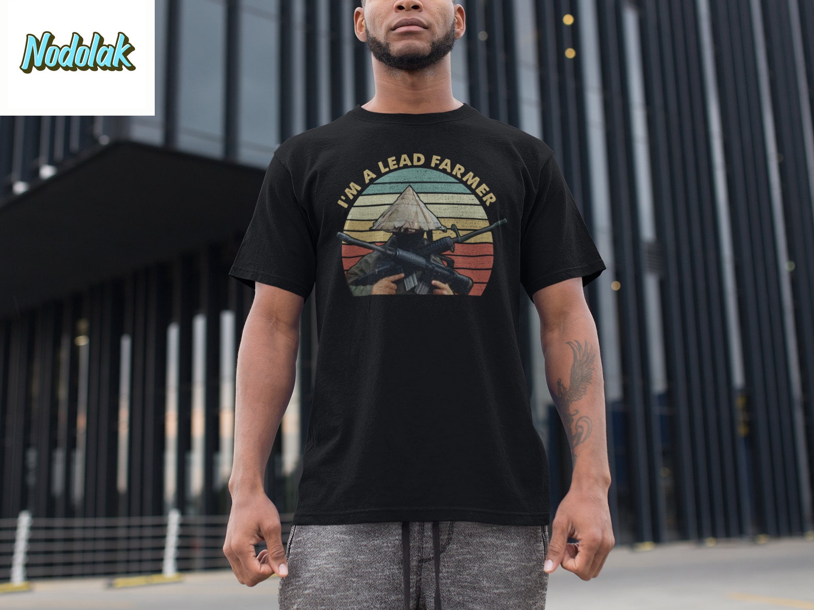 Im A Lead Farmer Vintage Retro Sunset Style Vintage T-shirt, Tropic ...