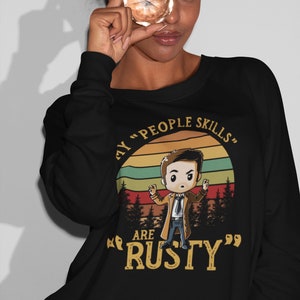 Chibi Castiel Supernatural My People Skills Are Rusty T-shirt ...