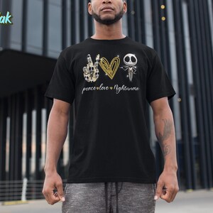 Jack Skellington Peace Love Nightmare Vintage T-shirt, the Night Before ...