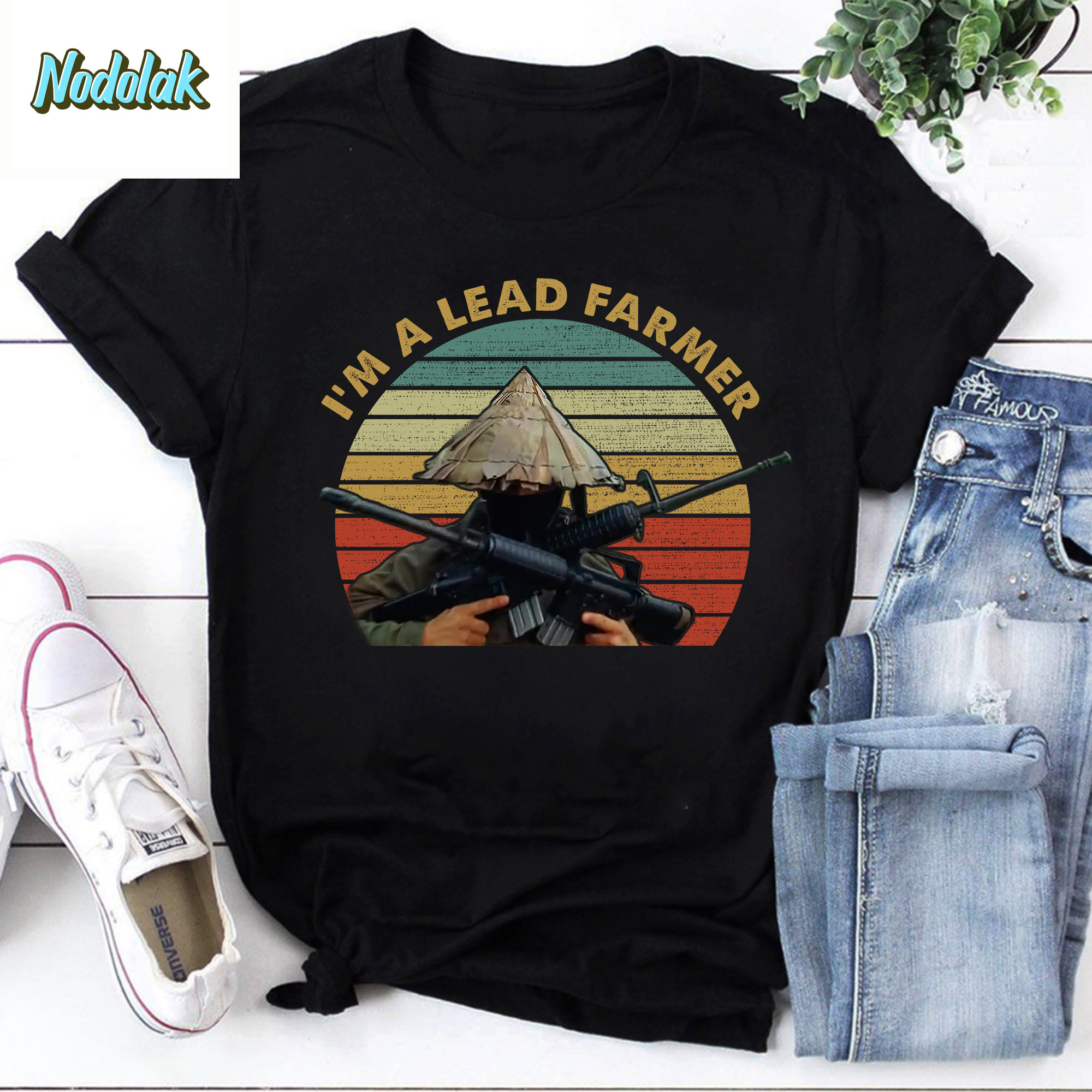 Im A Lead Farmer Vintage Retro Sunset Style Vintage T-shirt, Tropic ...