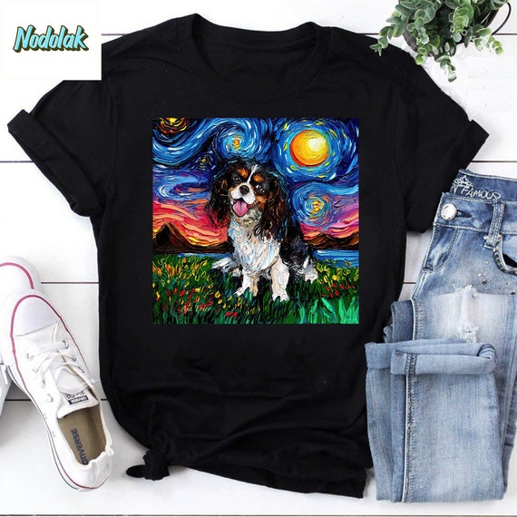 Tri Color Cavalier King Charles Spaniel Night Unisex Vintage - Etsy