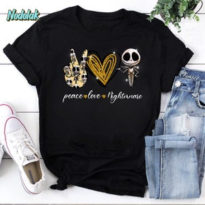 Jack Skellington Peace Love Nightmare Vintage T-shirt, the Night Before ...