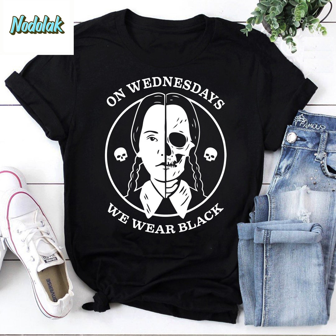 We Wear Black the Addams Family Art Unisex Vintage T-shirt, Wear Black ...