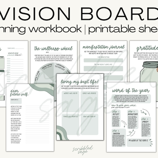 Vision Board Template - Etsy