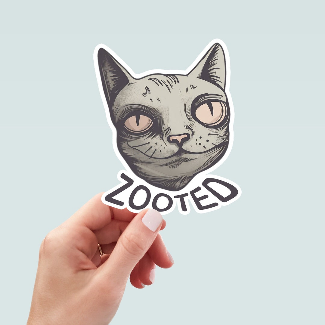 ZOOTED Vinyl Sticker Funny Cat Decal Funny Gift for Cat - Etsy