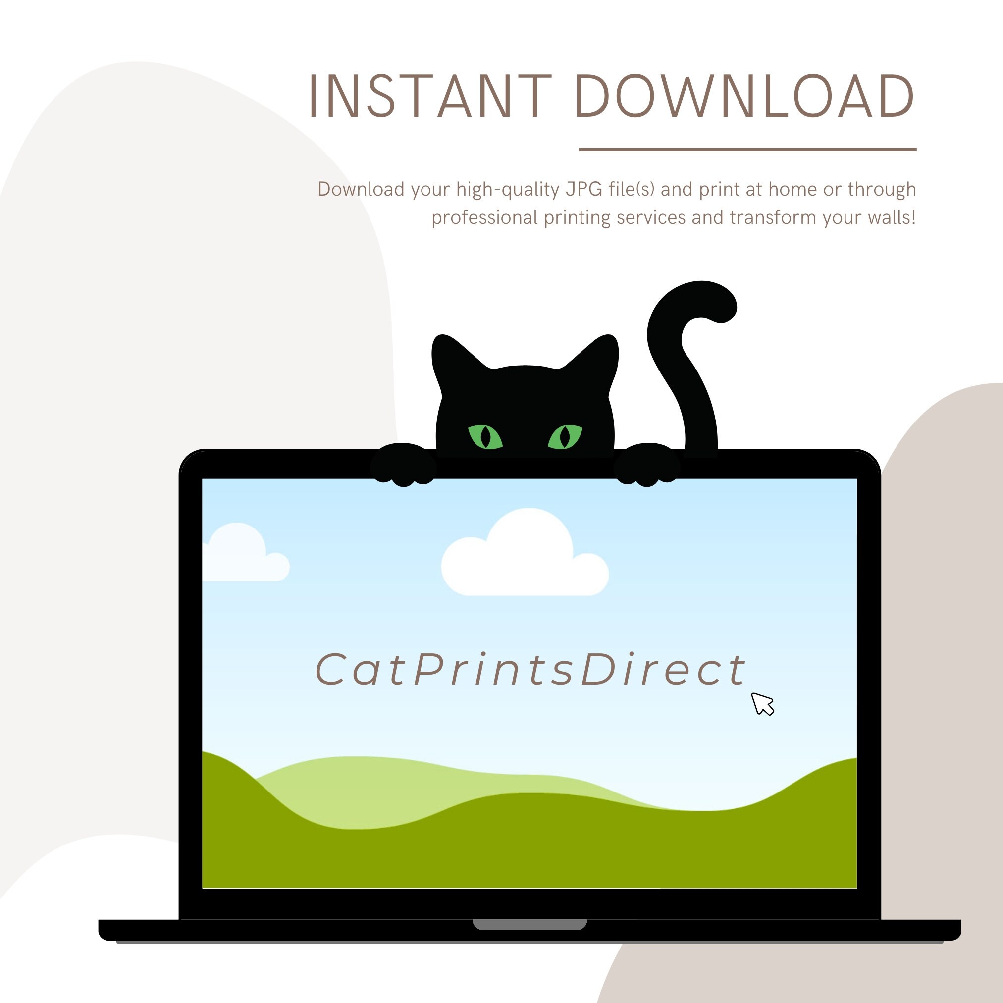 Eclectic Cat Poster Digital Download Weird Cat Wall Art - Etsy