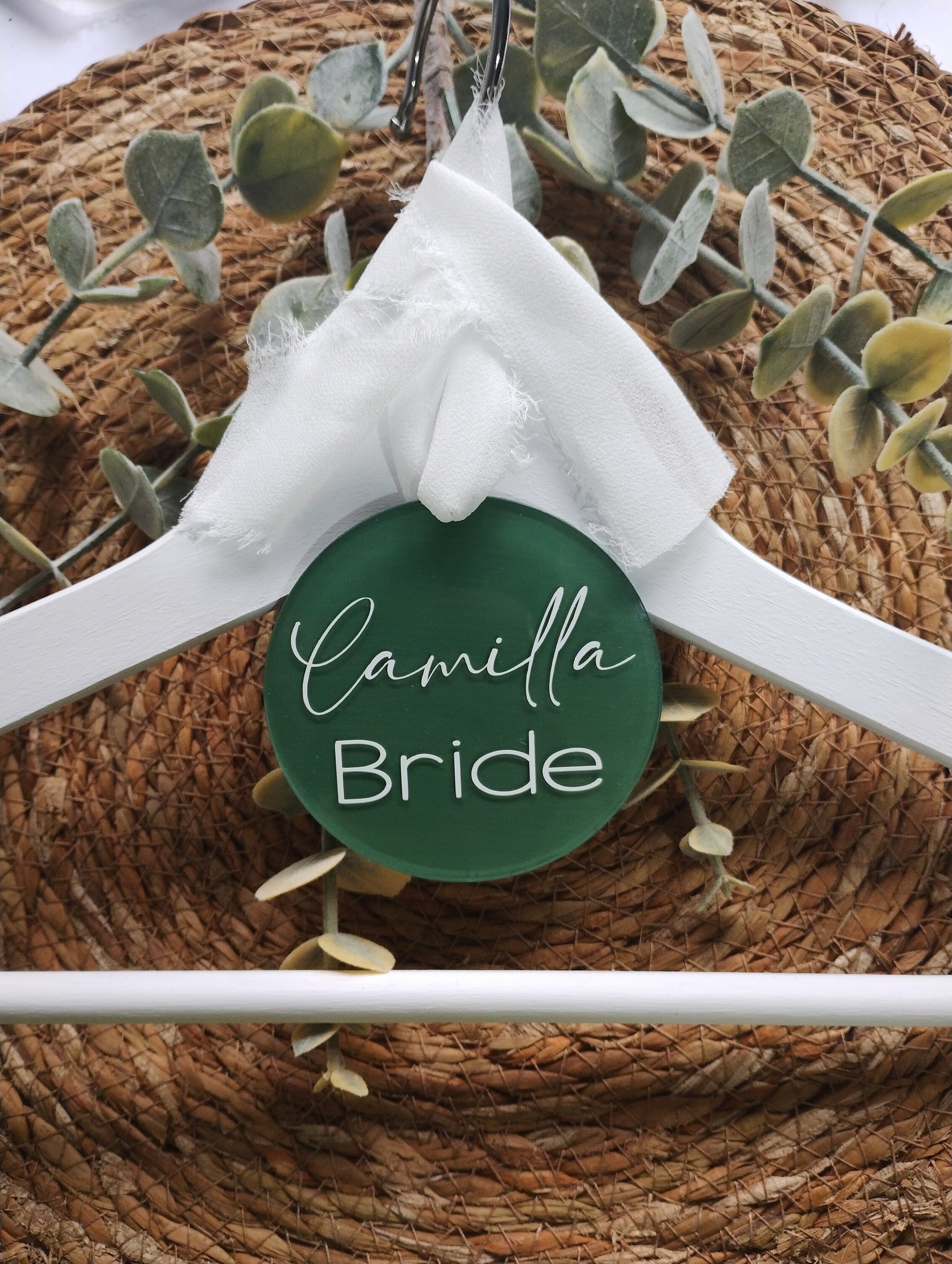 Personalised Acrylic Disc Wedding Dress Hanger Name Tags - Etsy