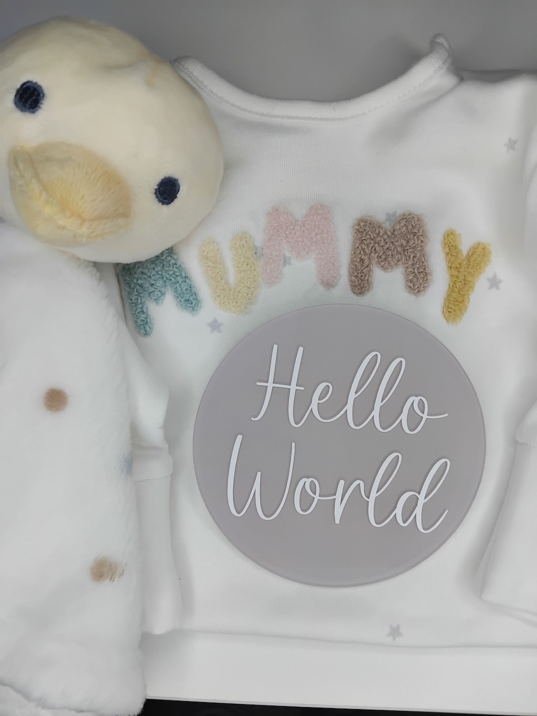 Personalised Hello World Baby Sign / Newborn Plaque / Birth ...