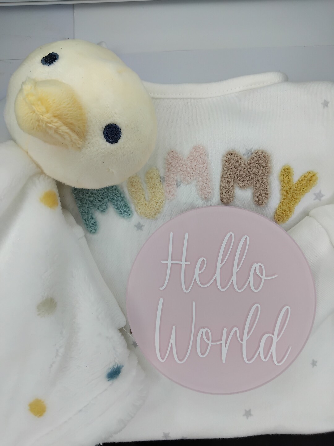 Personalised Hello World Baby Sign / Newborn Plaque / Birth ...