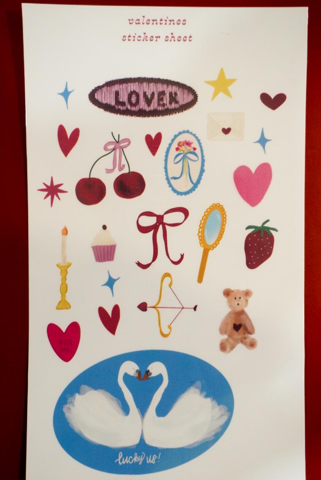 Valentines Day Sticker Sheet - Etsy
