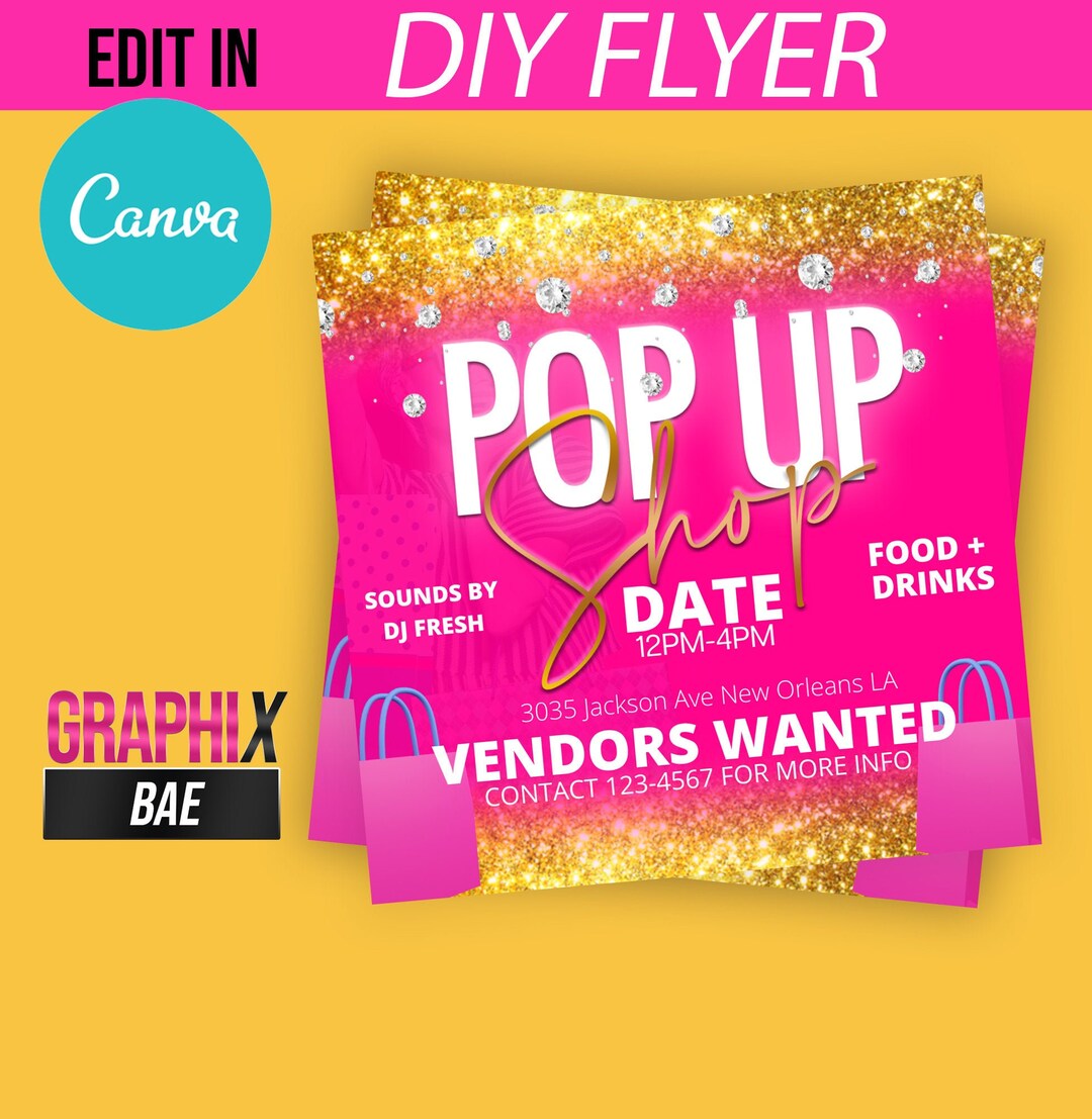 POP-UP SHOP Flyer D.I.Y Canva Pop up Shop Flyer Template - Etsy