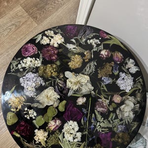 Epoxy Flower Table, Flower Coffee Table, Table With Flower, Floral ...