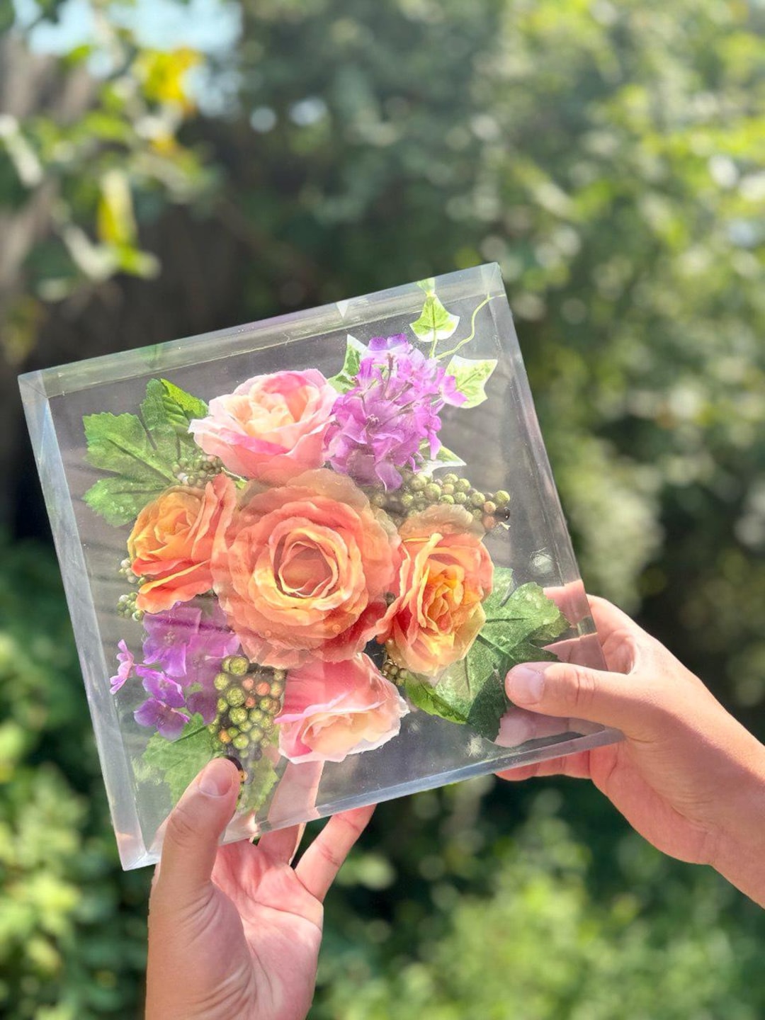 Wedding Bouquet Preservation Block, Flower Preservation Resin Block ...