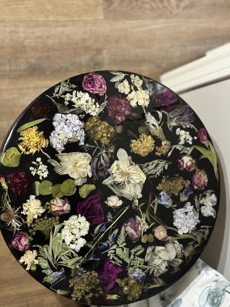 Epoxy Flower Table, Flower Coffee Table, Table With Flower, Floral ...