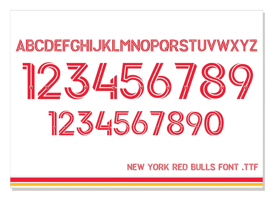 New York Red Bulls Jersey Font .TTF - Etsy