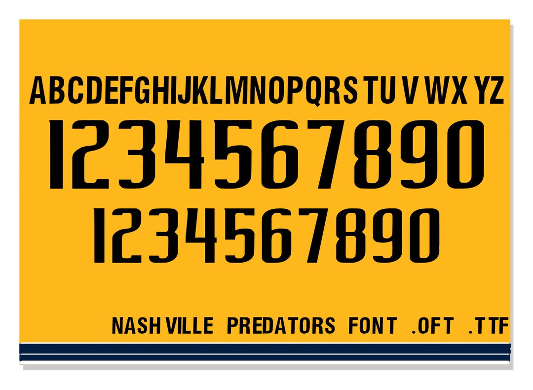 Nashville Predators Jersey Font .OTF .TTF - Etsy UK