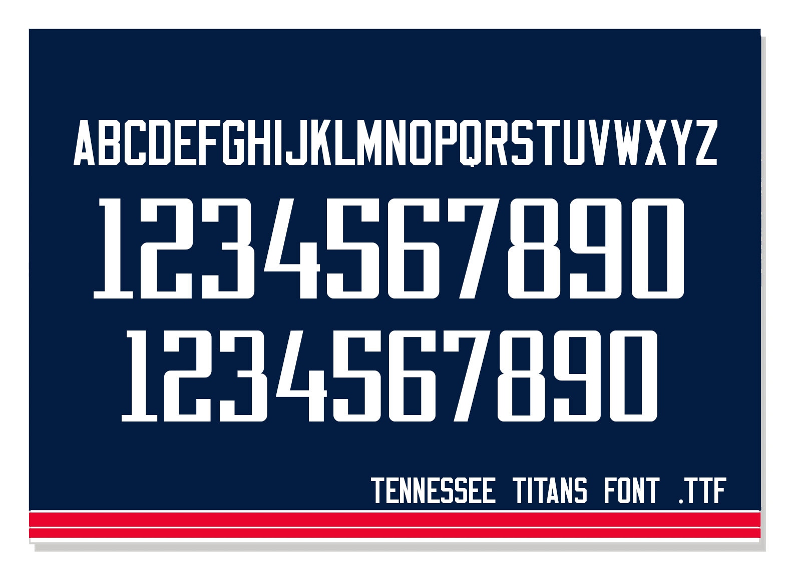 Tennessee Titans Jersey Font .TTF - Etsy