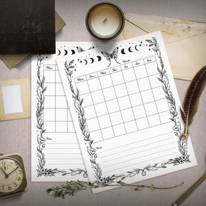 Monthly Planner Printable, Witchy Calendar, Undated, Monthly Agenda ...