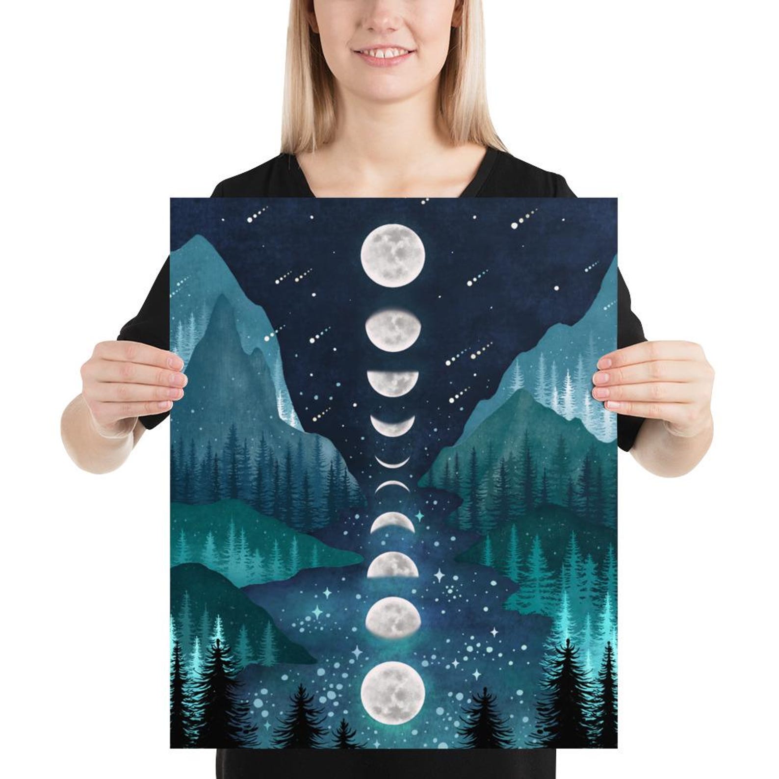 Giclée Print Poster Magical Moon River Original Illustration Spiritual ...