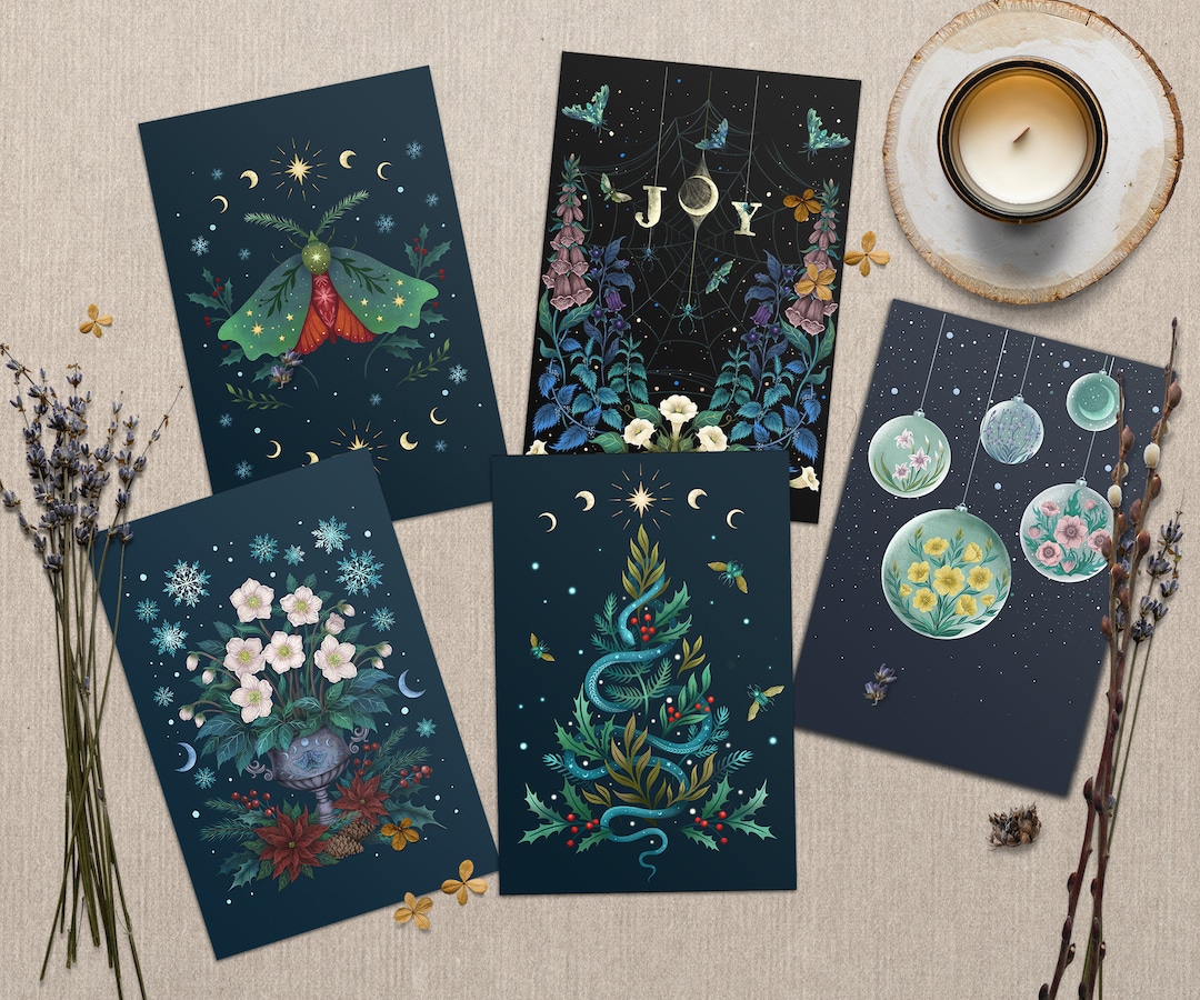 Witchy Christmas Greeting Card Pack of 5, Assorted Cards, 4"x6" Sizes ...