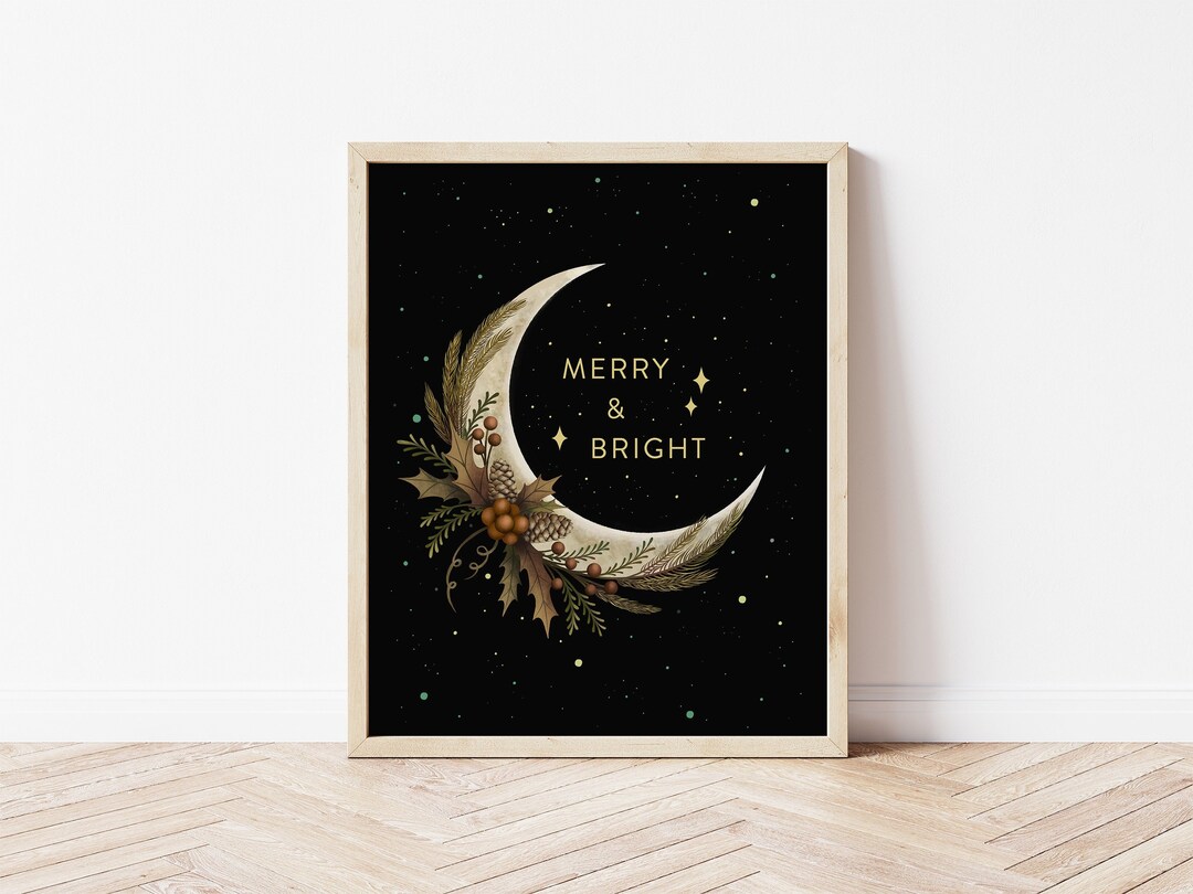 Giclée Print Poster, Merry & Bright Art Print, Original Illustration ...