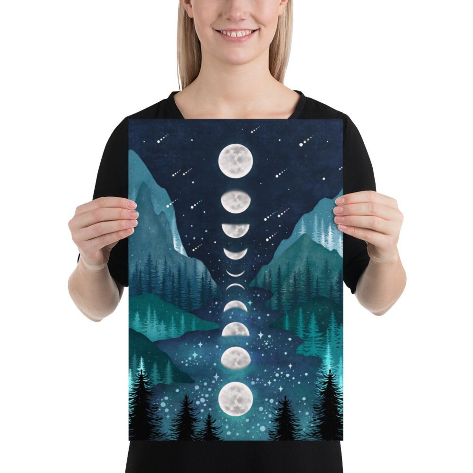 Giclée Print Poster Magical Moon River Original Illustration Spiritual ...