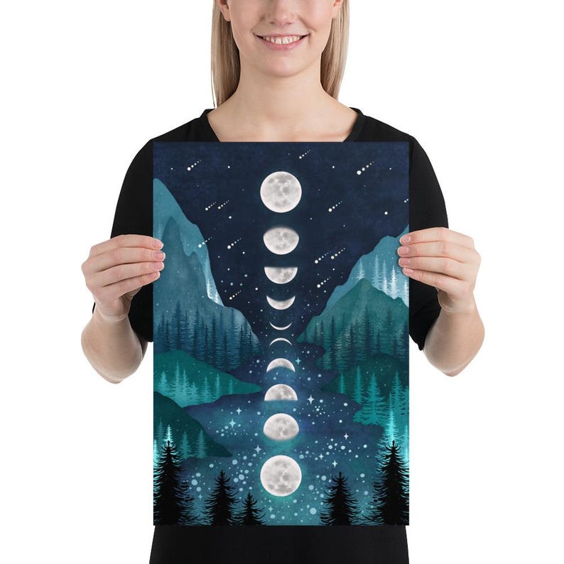 Giclée Print Poster Magical Moon River Original Illustration Spiritual ...