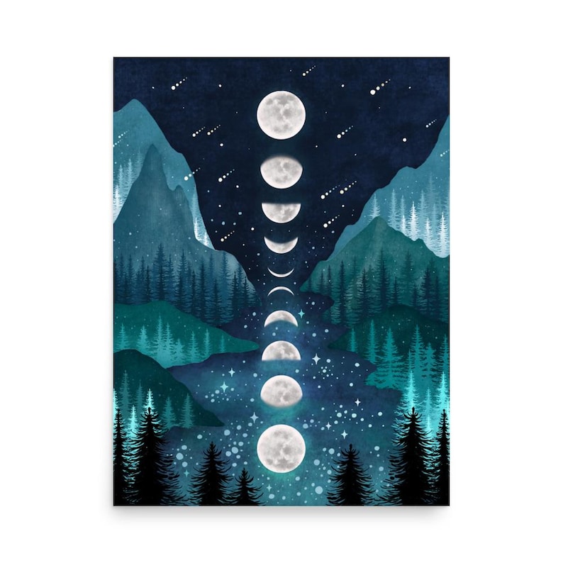 Giclée Print Poster Magical Moon River Original Illustration Spiritual ...